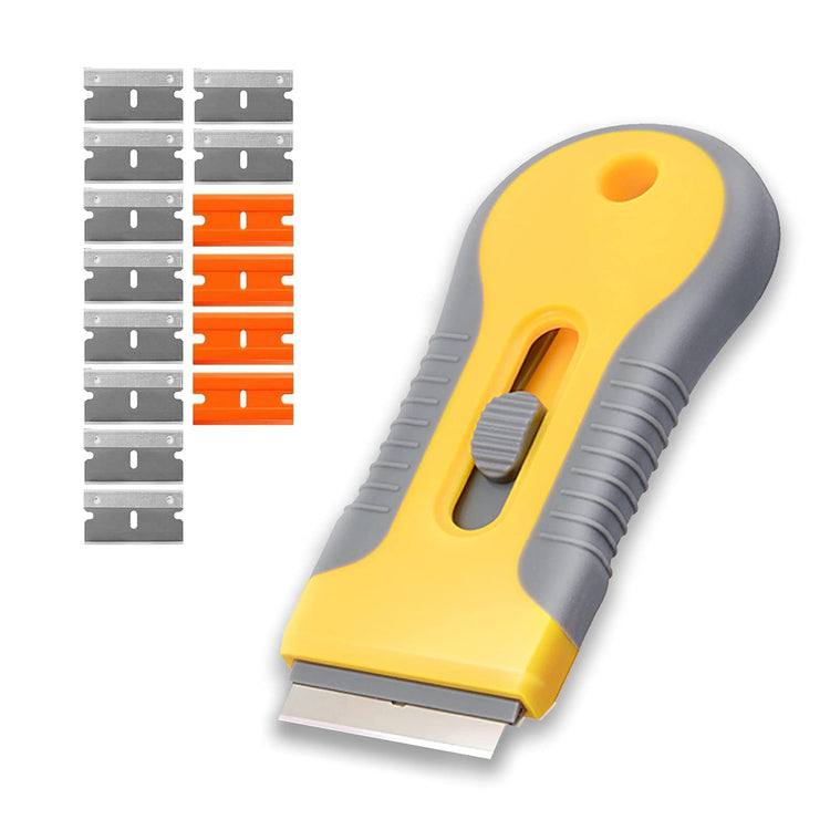 Razor Blade Scraper Tool with Extra Blades for Paint Stripping, Label ...