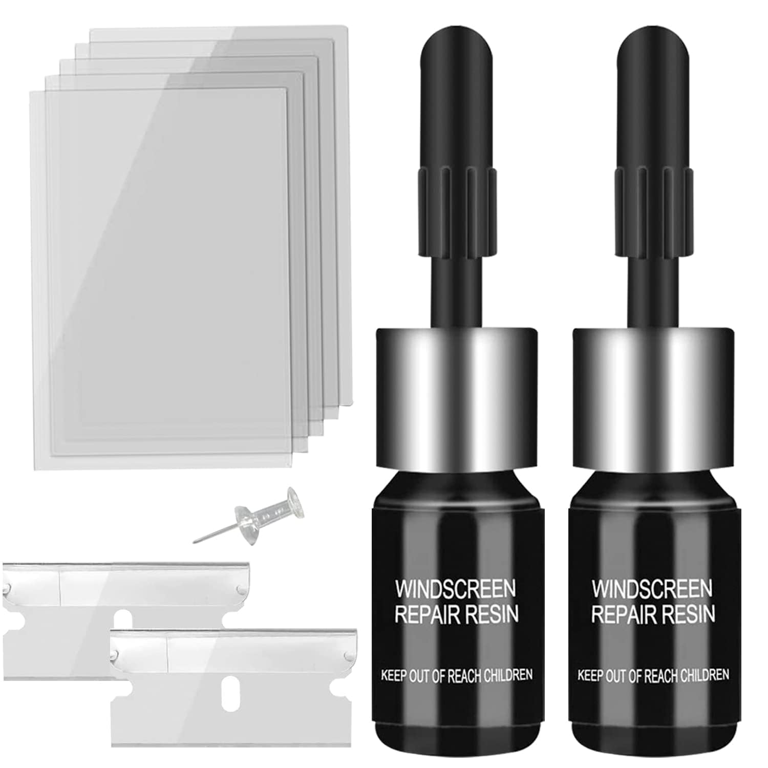 Bullseye and Half-Moon Windshield Repair Kit for Chips and Cracks. — Kiitn