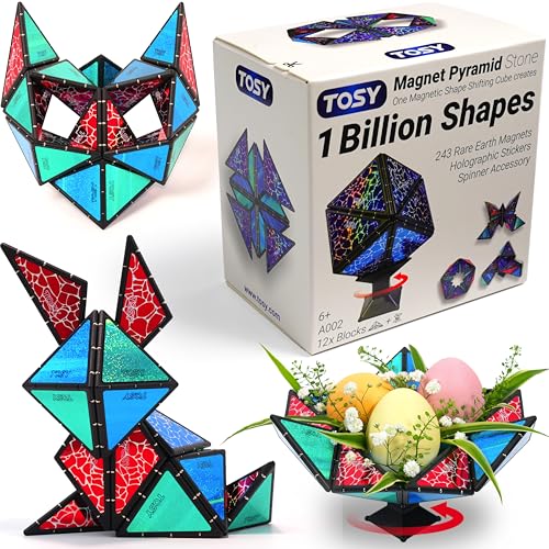 TOSY Magnet Pyramid Stone - 1 Cube Transforms into 1 Billion Shapes, E ...